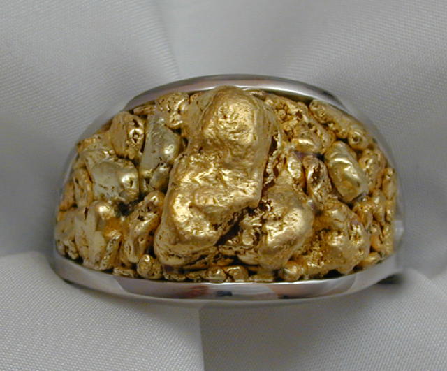 MR 45 Palladium & Gold Nugget Ring